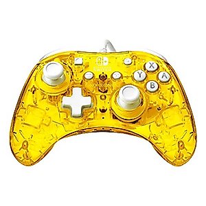 PDP Rock Candy Wired Gaming Switch Pro Controller - Pineapple Pop Yellow / Clear - Licensed by Nintendo - OLED Compatible - Compact, Durable Transparent Travel Controller - Holiday & Birthday Gifts
