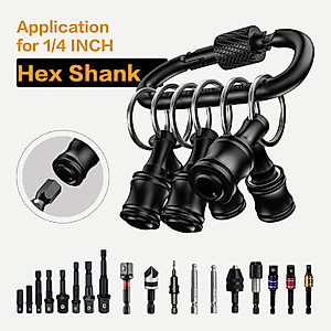 Bit Holder 1/4 Socket Gifts for Men-Stocking Stuffers for Adults,Tool Organizers Mens Gifts for Him,Husband,Gadgets 1/4 Hex Shank Socket Screwdriver Drill Bit Holders Keychain Cool Stuff Ideas Gift