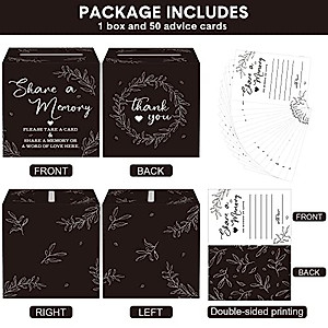 Pajean 50 Pcs Greenery Share a Memory Cards for Collections of Life, Memory Cards Box Guest Card Ideas for Funeral Graduation
