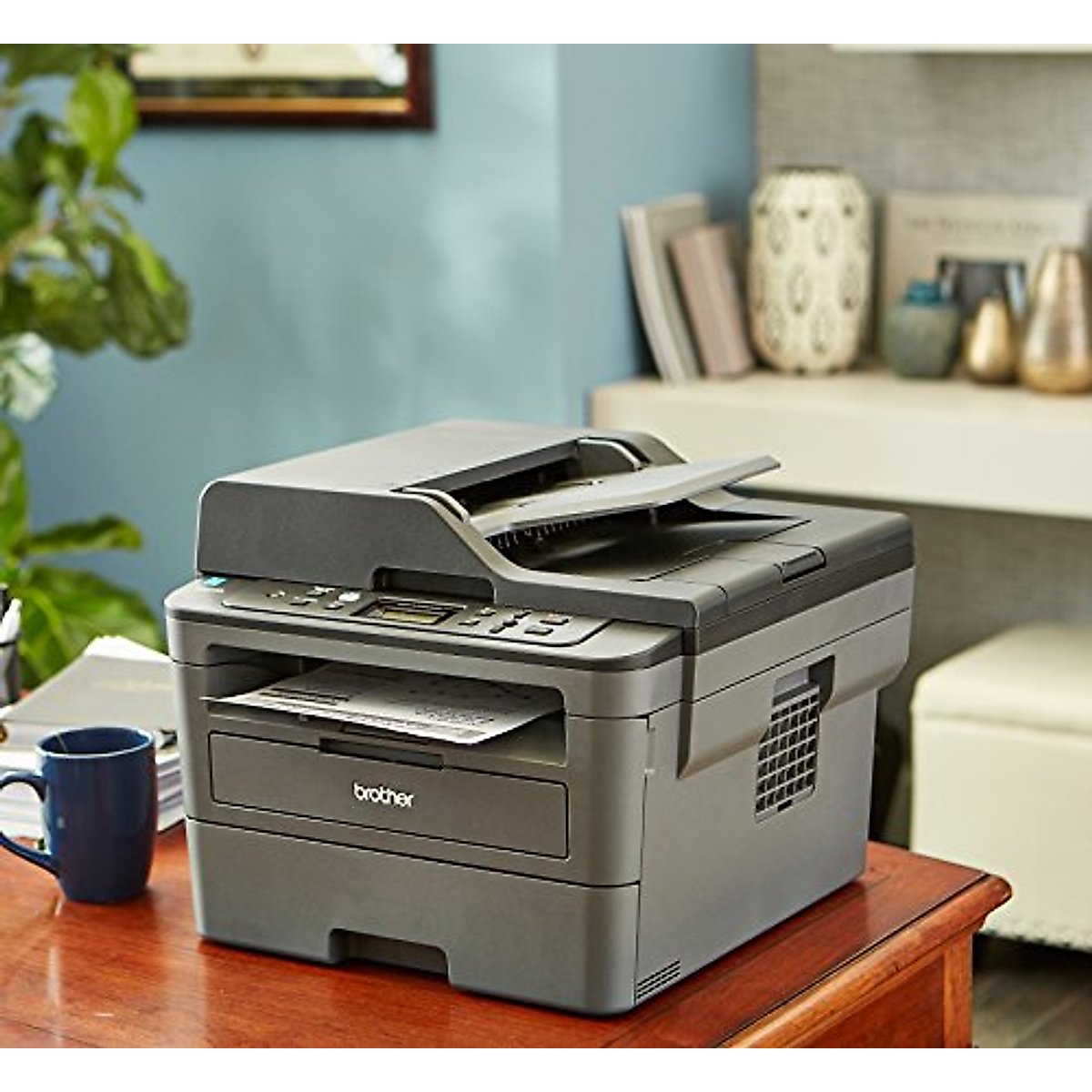 Brother DCP-L25 50DW Monochrome All-in-One Wireless Laser Printer - Print Copy Scan - Mobile Printing - Auto Duplex Printing – Print Up to 36 PPM - Up to 250 Sheets/Tray - ADF + HDMI Cable