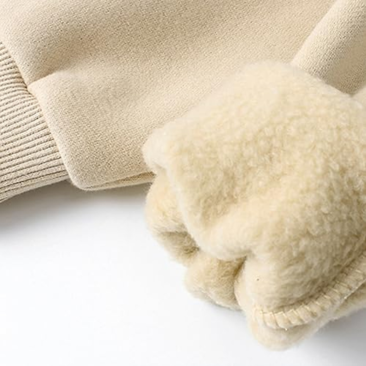 Baby Unisex Cotton Solid Hoodies, Toddler Sweatshirt Letter Printed Casual Sweater Tops Shirts Clothes Newborn Hoodies Beige