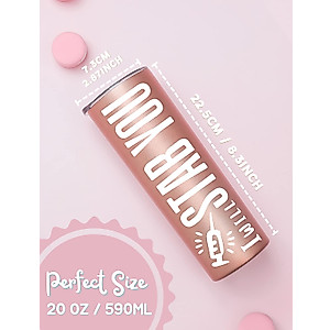 Onebttl Nurse Gifts for Women Stainless Steel Tumbler 20 oz With Lid and Straw, Gifts for Nurses for Birthday, Thanksgiving, Christmas, Nurses Week - I WILL STAB YOU - Rose Gold