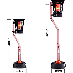 YAOJIA Outdoor Heaters Liftable Patio Heater, Commercial Outdoor Propane Gas Heater, Quiet & Fast Heat Garden Heating Lamp, Height Adjustable Heating Stove