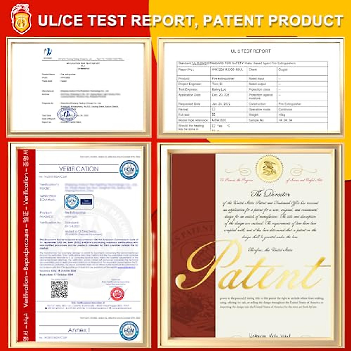 Ougist 6 Pcs Fire Extinguisher with Mount - 4 in-1 Fire Extinguishers for The House, Portable Car Fire Extinguisher, Water-Based Fire Extinguishers(620ml)