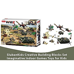SlubanKids Creative Building Blocks Set | Imaginative Indoor Games Toys for Kids | Army Building Blocks WWII Series (WWII Battle of Kursk) 998 Pc