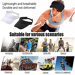 10 Pack Men Women Sun Visor Adjustable UV Protection Blank Sun Visor Hats Caps for Beach Pool Golf Tennis Sports(10Pack-Black)