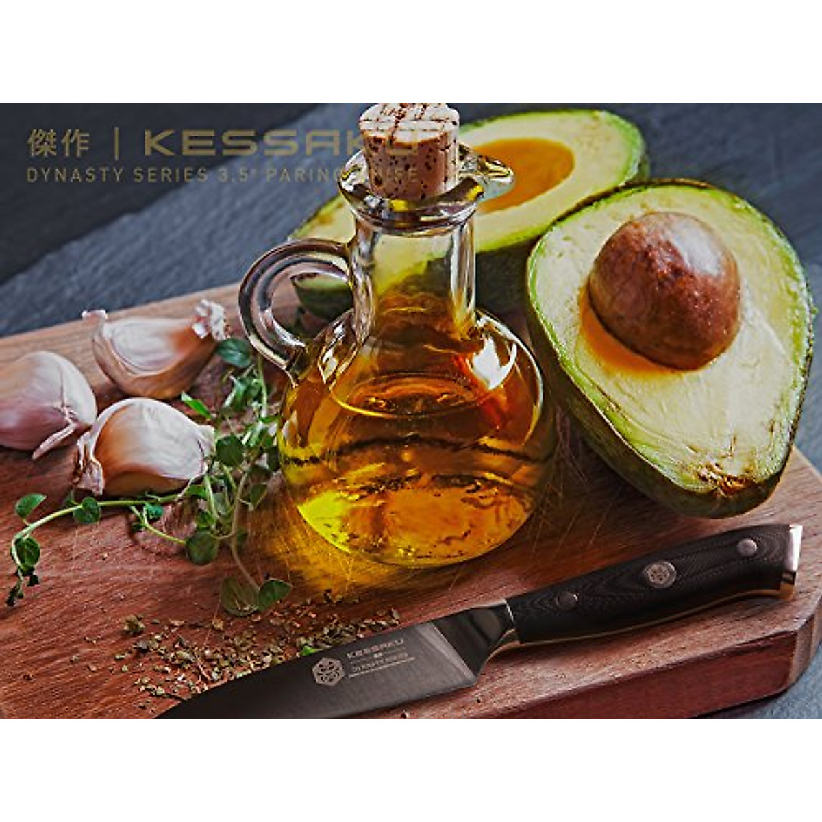 KESSAKU 8-Inch Chef & 3.5-Inch Paring Knife Set - Dynasty Series - German HC Steel - G10 Full Tang Handle