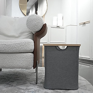 bamboo laundry storage basket,collapsible laundry basket With Handles,small laundry basket For Bathroom, Bedroom Dirty Clothes/Towels/Blankets/Toys Storage Bin 40L