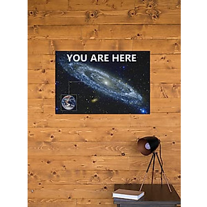 You are Here Galaxy Cool Solar System Human Earth Location Classroom Decorations NASA Milky Way Posters Science Room Kids Toddlers Teens Educational Astronomy Cool Wall Decor Art Print Poster 36x24