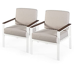 ZINUS Dillon Aluminum and Poly Lumber Outdoor 4 Piece Conversation Set / Patio Furniture Set / Weather Resistant and Rust Proof / Easy Assembly, White