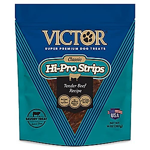 Victor Super Premium Dog Treats – Classic Hi-Pro Strips Dog Treats – Savory Dog Treats with Real Beef – Tender Beef Dog Treats for Active and Sporting Dogs, 14 oz