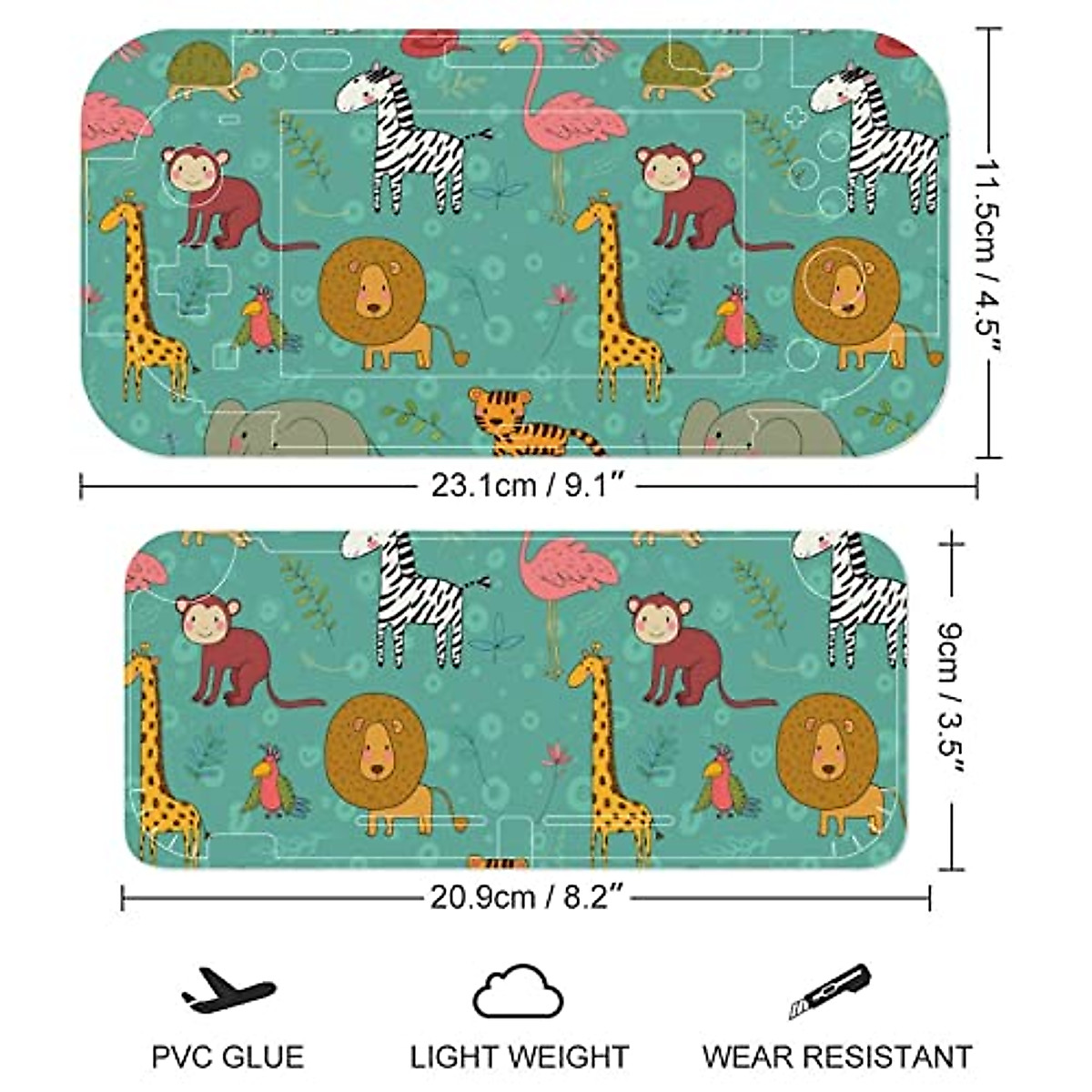 Africa Animals Pattern Cute Sticker Skin Protector Full Print Slim Cover for Switch Console and Switch Lite