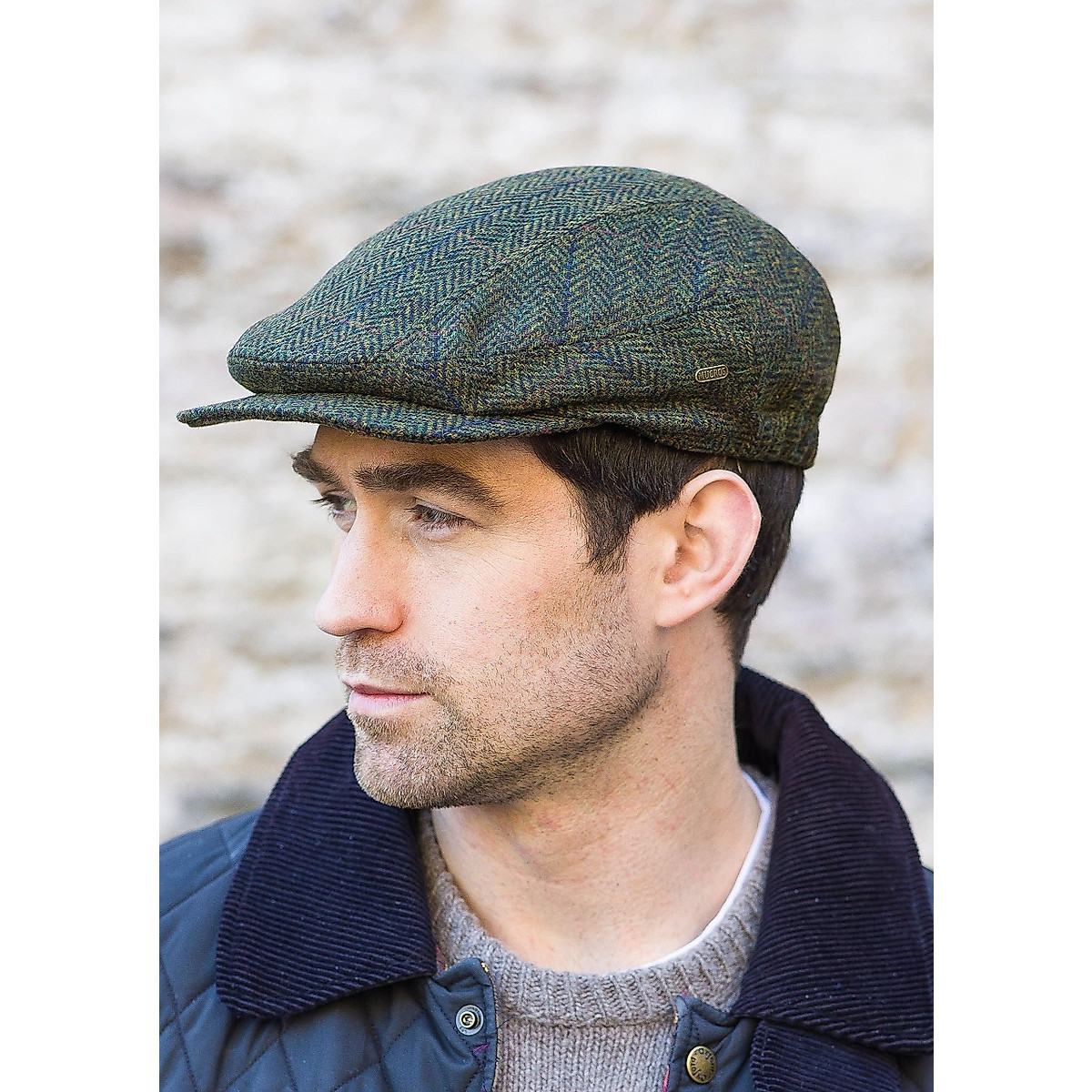 Irish Flat Cap for Men Made in Ireland Kerry Hat 100% Wool Tweed (Small)