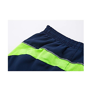 Hiheart Boys 2-Pack Quick Dry Athletic Shorts with Mesh Side Panel Navy Blue 3T