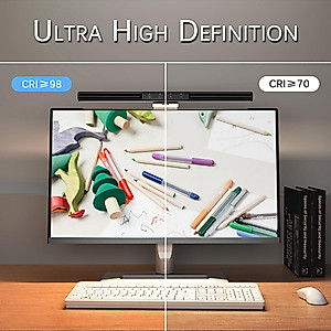 AQINGLING Monitor Light Bar Aluminum, 15.75in 80 LED Monitor Lamp Bar, Eye-Caring 5 Modes Dimmable Desk Lamp Sereen Light Bar, Desktop Lamp, Cpmputer Lamp, Laptop Lamp, Task Lamp, TB-300S