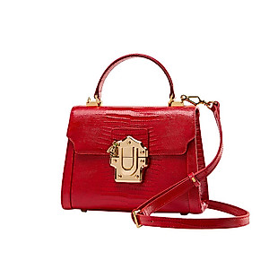 Leather Purses For Women With Drawstring Closure - Crossbody Purses For Women Adjustable Strap Shoulder Purse Hobo Bags (Red)