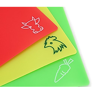 New Star Foodservice 28690 Flexible Cutting Board, 9.5-Inch by 14-Inch, Assorted Colors, Set of 3