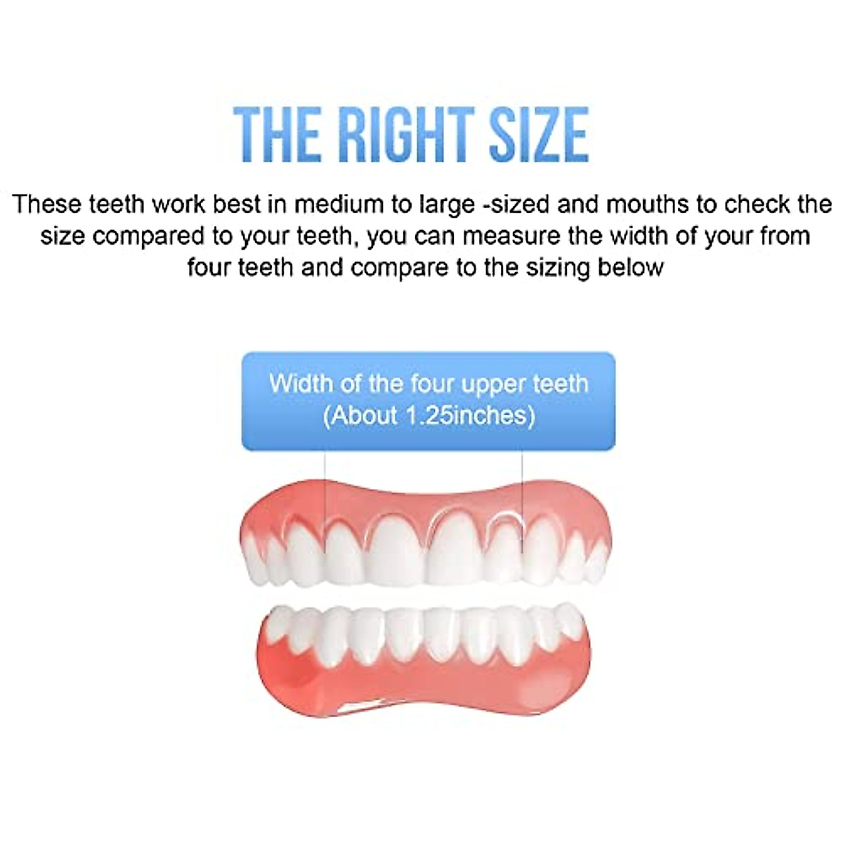 Braces Snap On Instant Perfect Smile veneers Dentures Comfort Fit Flex Teeth veneers - Denture for Top and Bottom Teeth to Make White Tooth Beautiful Neat