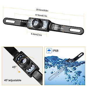 Backup Camera Monitor Kit Wireless, Lychee 4.3in Monitor and Rear View Camera with Night Vision Guide Lines for Car SUV Vehicle Pickup Truck