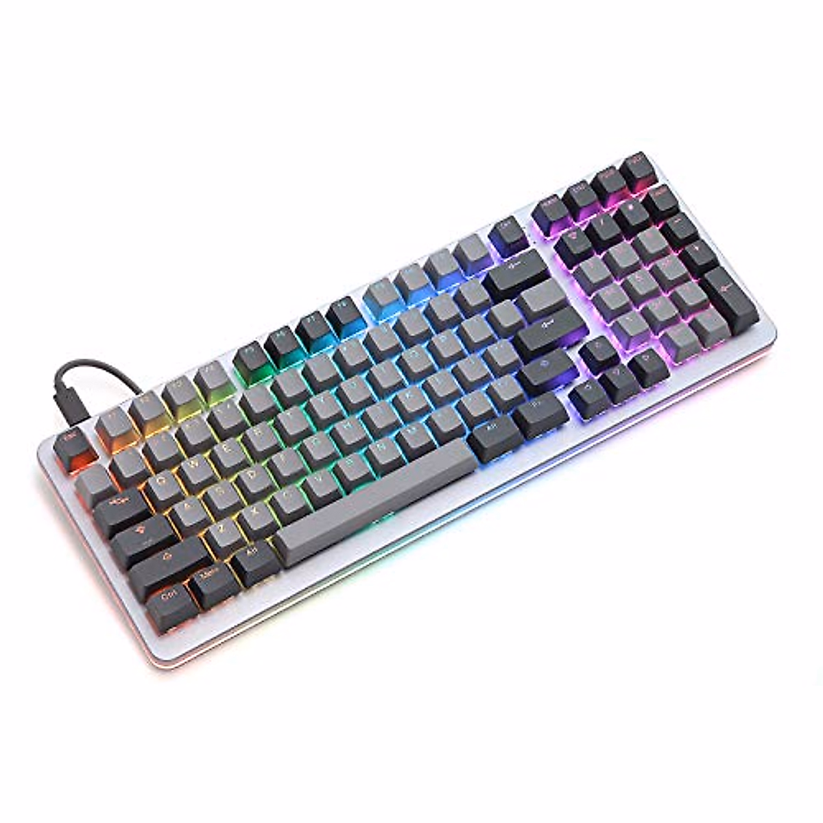 DROP Shift Mechanical Keyboard — Full-Size 1800 Layout (99 Key), Kailh Hotswap Switches, Programmable, Backlit RGB, USB-C, Doubleshot PBT Keycaps, Aluminum, Tactile (Gray, Halo Clear)