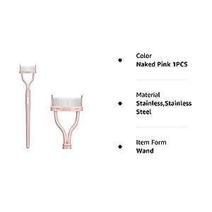 Eyelash Separator Eyelash Comb Lash Separator Tool MSQ Mascara Brush Eyelash Brush Separator Mascara Comb Arc Designed Mascara Applicator With Cover Naked Pink (1PCS)