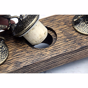 Barrel-Art bourbon stopper and cork display/bourbon cork holder/Fits Blanton's stoppers/With Metal (Dark Walnut)