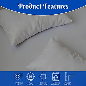 Infinitee Xclusives Premium Grey Queen Sheets Set - 4 Piece Bed Sheets - Soft Brushed Microfiber Fabric - 16 Inches Deep Pockets Sheets Wrinkle Free & Fade Resistant