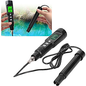 Generic Dissolved Oxygen Meter, Digital Oxygen Test Kit Analyzer, DO Probe with ATC for Aquarium, Measurement Range: 0‑30mg/L 6 Replaceable Electrode Tips, 30ml Electrode Filling Fluid