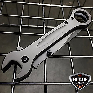 Drakkonsong Only US 7.5" Multi-Tool Wrench Tactical Spring Assisted Open Folding Pocket Knife New (Grey)