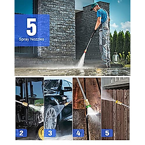 Gas Pressure Washer, ENGiNDOT 3400 PSI 2.6 GPM Gas Powered High Pressure Clean Machine with 212CC 7.0 OHV Engine, Soap Tank, 5 QC Nozzles, CARB Compliant - GPW3400