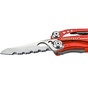 LEATHERMAN, Skeletool RX Multitool with Serrated Knife and Glass Breaker, Red