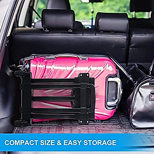 Orange Tech Folding Hand Truck, 220 lbs Heavy Duty Luggage Cart, 4 Wheels Solid Construction, Portable Fold Up Dolly, Compact and Lightweight for Luggage, Personal, Travel, Moving and Office Use