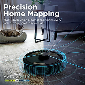 Shark AV2610WA AI Ultra 2in1 Robot Vacuum & Mop with Sonic Mopping, Matrix Clean, Home Mapping, HEPA Bagless Self Empty Base, CleanEdge Technology, for Pet Hair, Wifi, Works with Alexa, Black/Gold