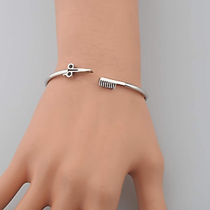 Hairdresser Bracelet Barber Bracelet Beautician Bracelet Hair Stylist Scissor and Comb Bracelet Hair Salon Stylist Gifts