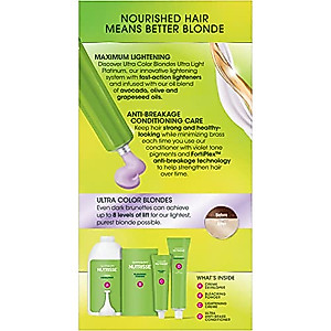 Garnier Hair Color Nutrisse Ultra Color Nourishing Creme, PL2 Ultra Light Platinum (Mascarpone Crème) Permanent Hair Dye, 1 Count (Packaging May Vary)