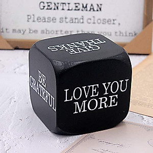 BetyHom Rustic Wood Dice Tabletop Decoration, 4 inch Square (Black)