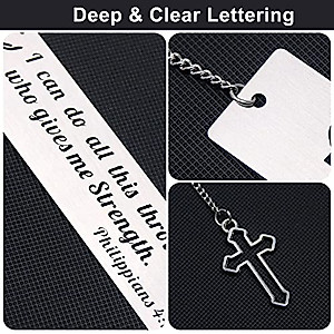 Inspirational Bookmarks for Book Loves, Women Men Bible Verse Bookmark for Girls Daughter Book Lovers Graduation Birthday,Graduation Gift,for Female Male Him Her Religious Church Bulk Gifts(Silver)