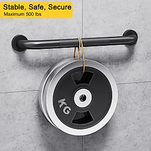 FANHAO 2 Pack Shower Grab Bar, 16 Inch Stainless Steel Bathroom Grab Bar with Anti-Slip Knurled Grip, Shower Handle Bath Handle, Safety Bars for Shower Chair Bench, Senior, Elderly, Handicap