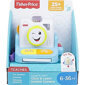 Fisher-Price Laugh & Learn Click & Learn Instant Camera, Early Role Play Toy with Music and Light for Baby and Toddlers 6-36 Months