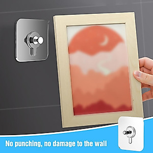 Drill Free Adhesive Hooks, 2024 Upgraded Adhesive Wall Mount Screw Hooks, Hang On Wall Without Nails, Command Hooks for Hanging Pictures for Home Kitchen (6, 2.36 * 2.36 in)