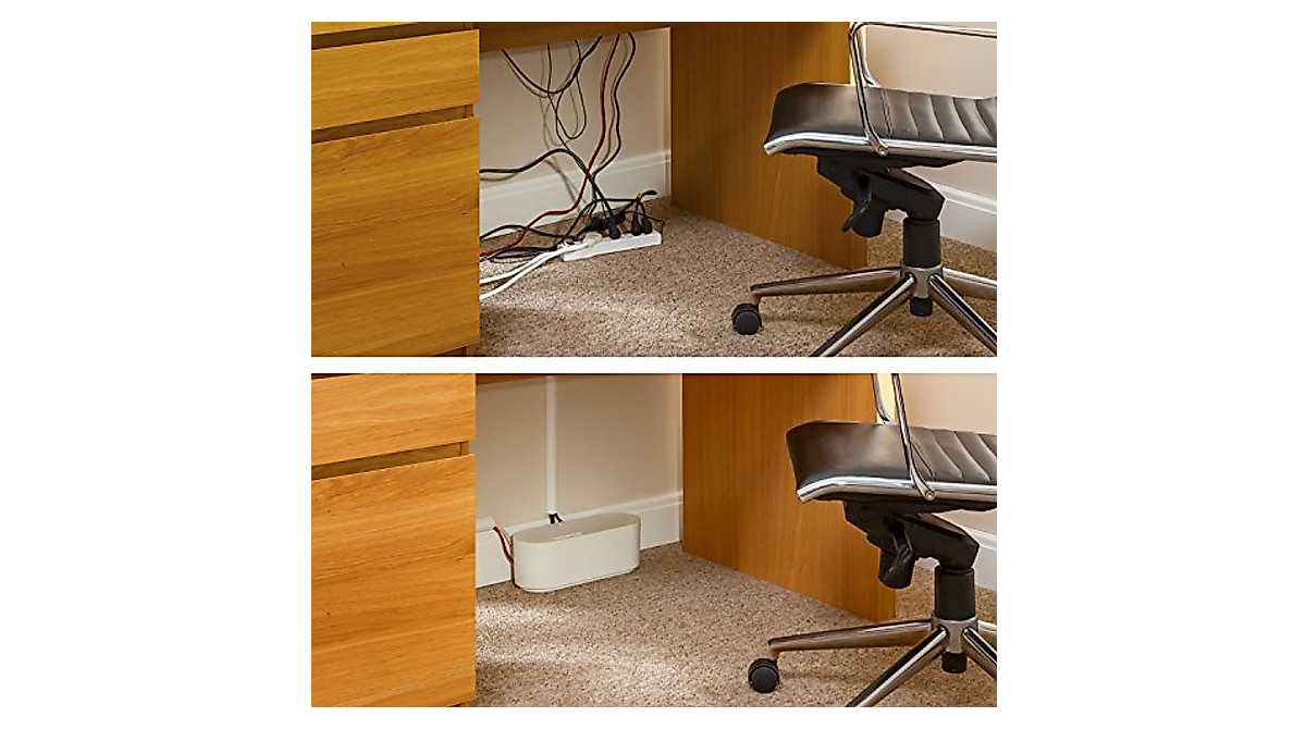 D-Line Cable Management Box – Safe Cord Organizer for Clutter-Free Spaces