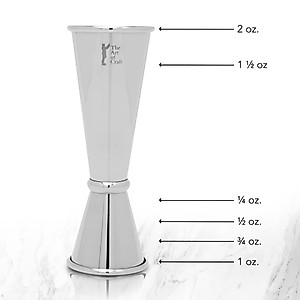 The Art of Craft Japanese Jigger: 1oz 2oz Stainless Steel Double Cocktail Jigger with Measurements Inside – Measuring Tool for Bartenders (6-Pack)