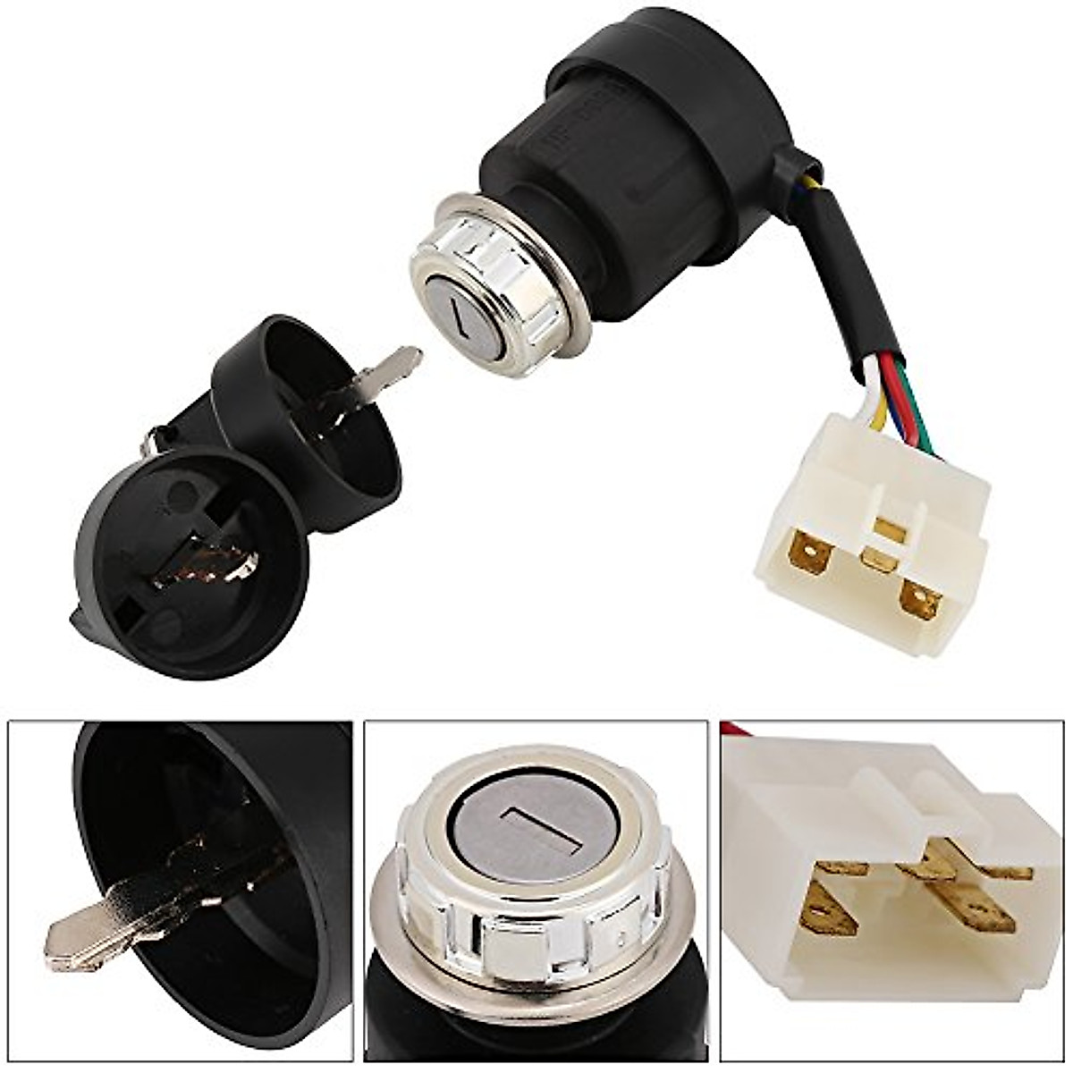 5 Wires Ignition Switch with 2 Start Keys Start Switch Key for 2KW- 5KW 186 Agriculture Gasoline Generator Accessories