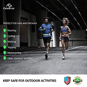 GoxRunx Reflective Bands Running Gear (6 Pack) Adjustable Reflective Armband Arm Wrist Ankle Leg Bands Reflectors -Reflective Tape Straps for Clothing Night Running Cycling Walking -Slap Bracelets