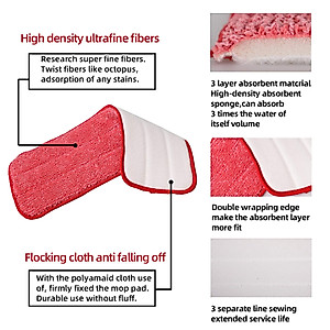 AKOMA Jet Dust Mop for Floor Cleaning with 2 Reusable Pads Lightweight Aluminum Pole Microfiber Spray Mops for Hardwood Tile Floors 360 Degree, 400ML Household, Red