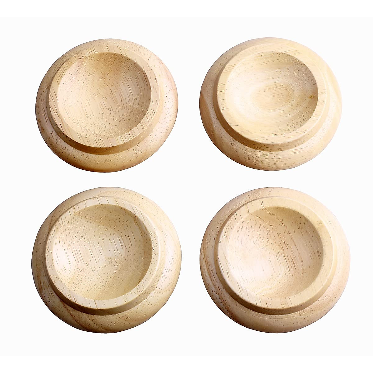 4 Pcs Solid Wood Upright Piano Caster Cups,Furniture Caster Cups,HilerPunk Sofas Beds Chairs Wheel Caster Cups Pads,with Non-Slip & Anti-Noise Felt Pads,for Hardwood Floor Protectors-Natural Wood