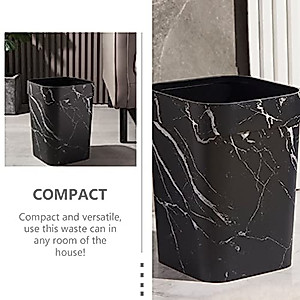 CCBUY Uncovered Trash Can Creative Marble Garbage Can Paper Waste Basket Dustbin Pen Pencil Desktop Storage Organizer for Home Kitchen Bathroom Office