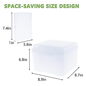 IDekooror Photo Case 5" x 7" Photo Box Storage and Craft Keeper - 7 Inner Photo Keeper Photo Organizer Cases Photos Storage Containers Box for Photos (Clear)