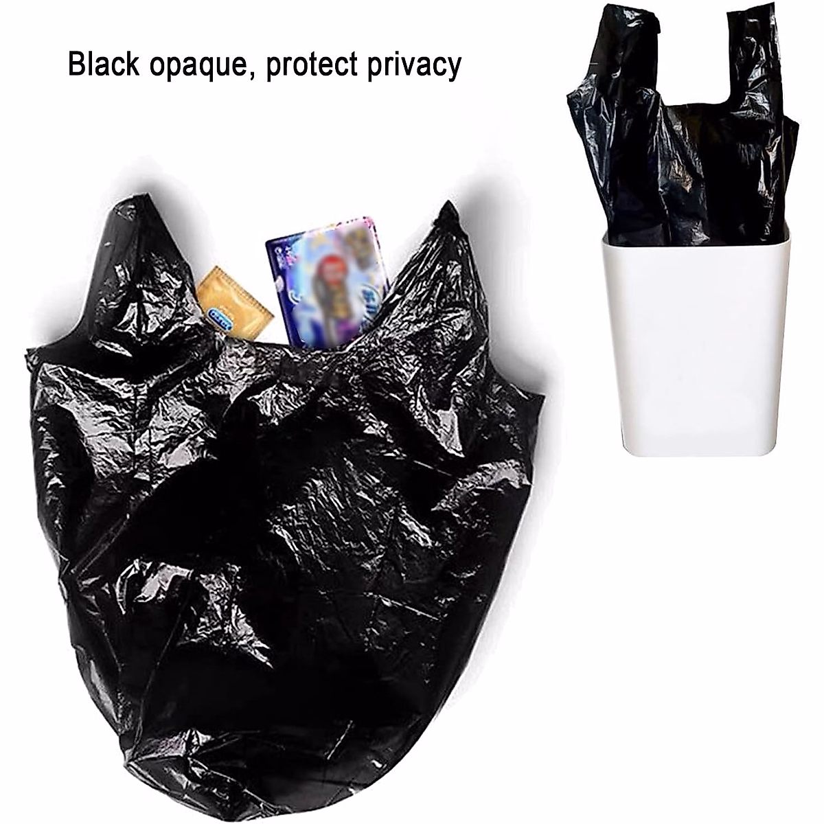 Small Trash Bags, Strong Black Garbage Bags, Unscented Thicken Bin Liner Suitable for Bedroom Home Kitchen 6 Gallon 120 Count