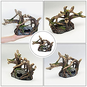 balacoo Aquarium Driftwood Log Decoration Resin Reptile Branches Terrarium Wood Aquarium Trunk Driftwood Tree Fish Tank Log Decoration
